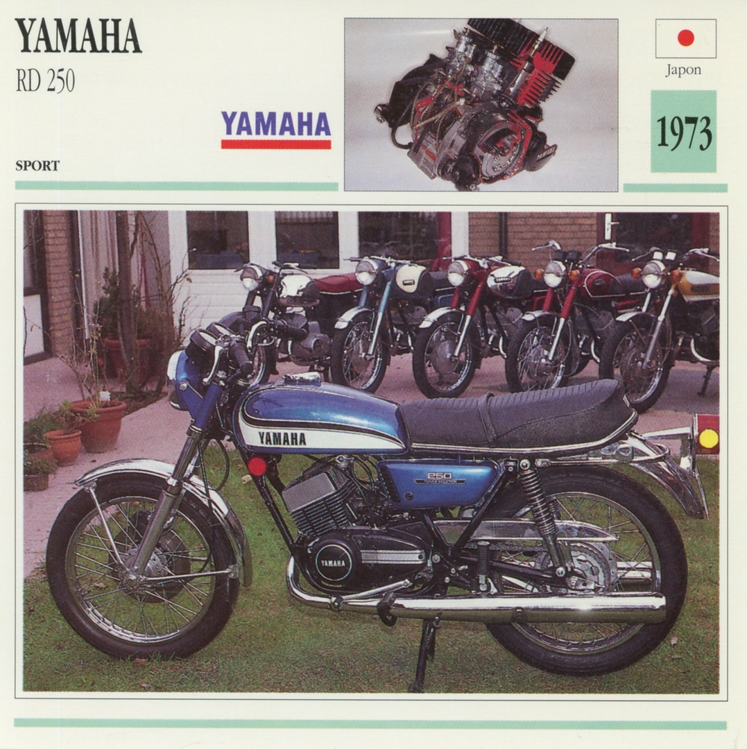 FICHE MOTO YAMAHA RD 250 / RD250 - 1973 - FICHES MOTO/FICHES MOTO YAMAHA - LEMASTERBROCKERS