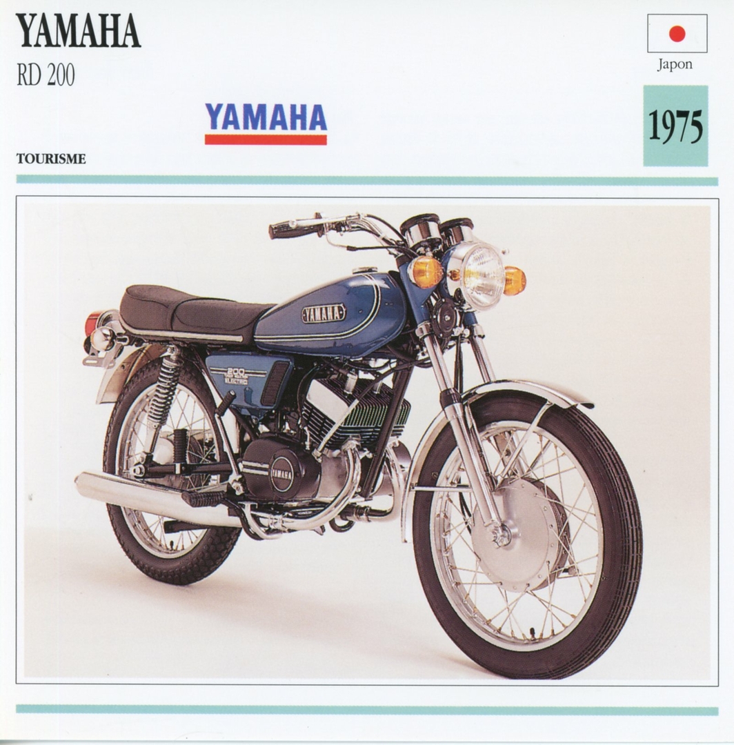 FICHE MOTO YAMAHA RD 200 / RD200 1975 - AUTO / MOTO (BROCHURES & FICHES ...