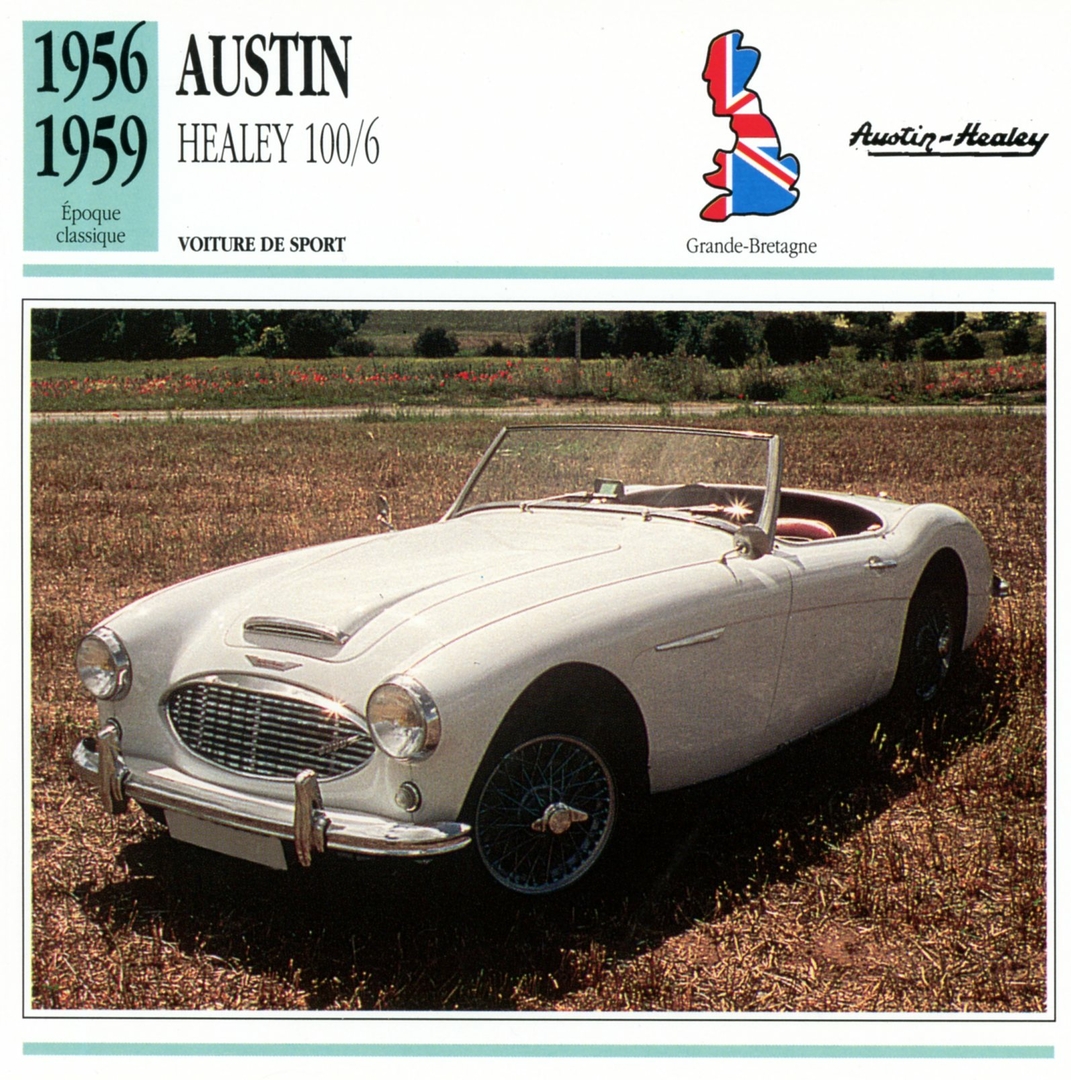 AUSTIN HEALEY 100/6 - FICHE AUTO COLLECTION CARS CARD ATLAS - FICHES ...