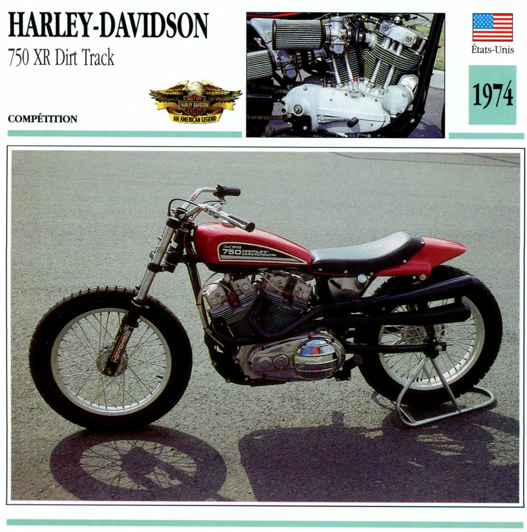 HARLEY DAVIDSON 750 XR DIRT TRACK - CARTE CARD FICHE MOTO ...