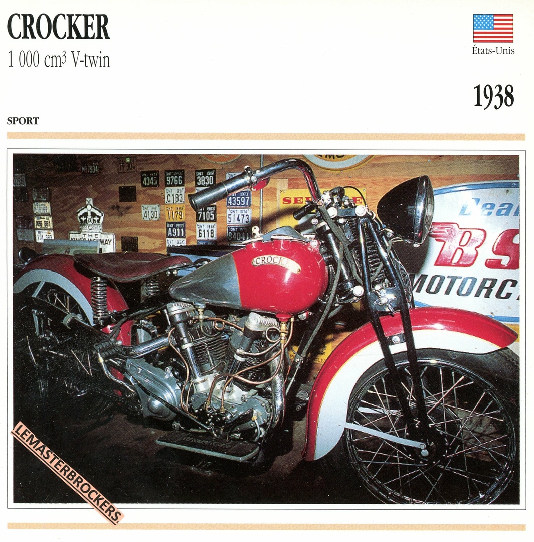 CROCKER 1000 V-TWIN 1938 - FICHE MOTO COLLECTION ATLAS - FICHES MOTO ...