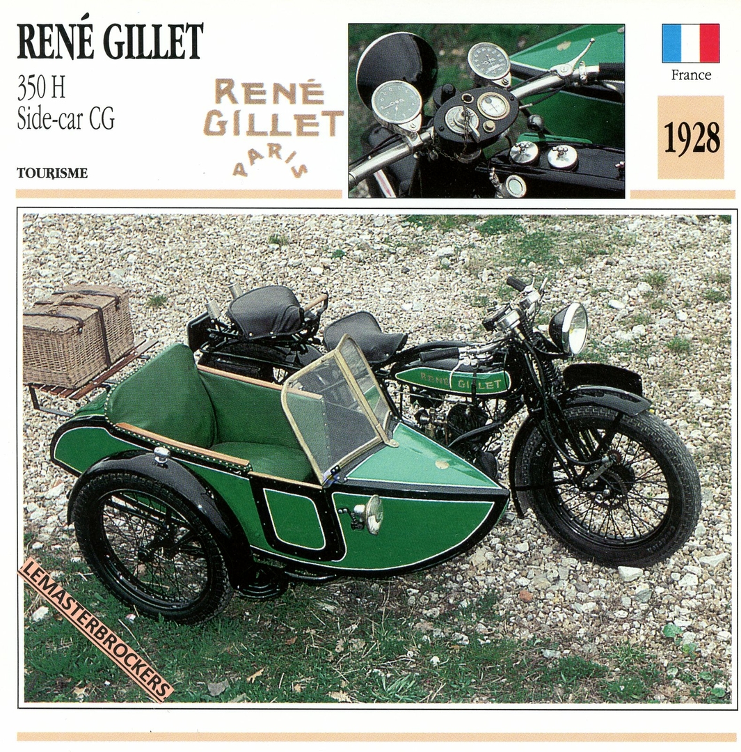 RENÉ GILLET 350H SIDE-CAR CG 1928 - FICHE MOTO ATLAS - AUTO / MOTO ...