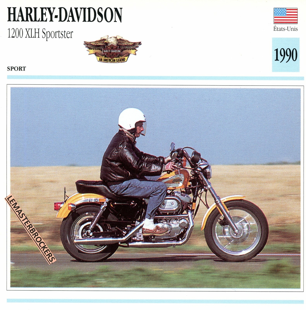HARLEY DAVIDSON 1200 XLH SPORTSTER 1990 - FICHE MOTO - FICHES MOTO ...