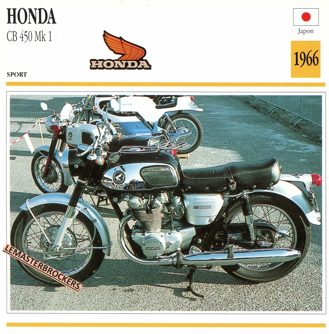 HONDA CB450 MK1 1966 - FICHE MOTO COURSE - FICHES MOTO - LEMASTERBROCKERS