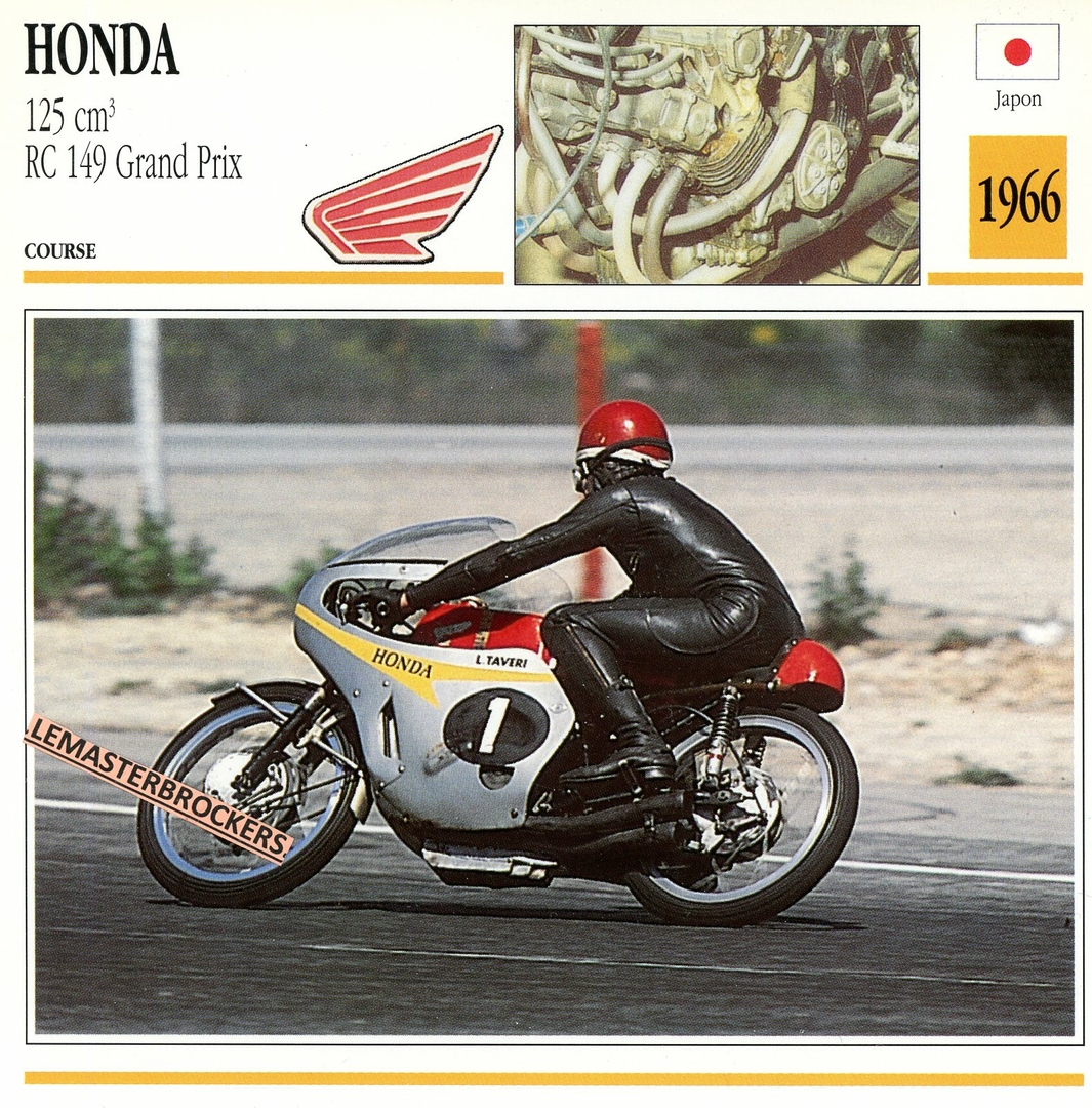 HONDA 125 RC149 1966 - FICHE MOTO HONDA RC GRAND PRIX - FICHES MOTO ...