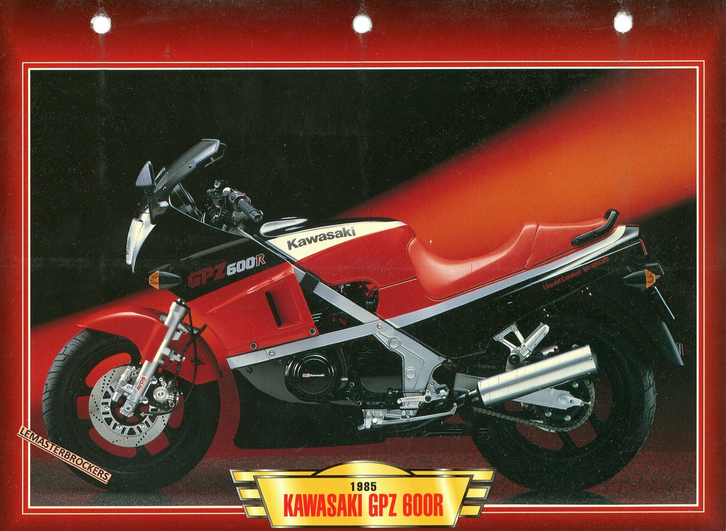 FICHE KAWASAKI GPZ 600R 1985 - FICHE TECHNIQUE MOTO KAWA GPZ - FICHES MOTO - LEMASTERBROCKERS