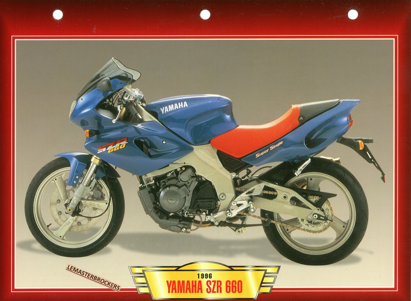 FICHE MOTO YAMAHA SZR660 1996 - CARD YAMAHA TECHNIQUE SZR