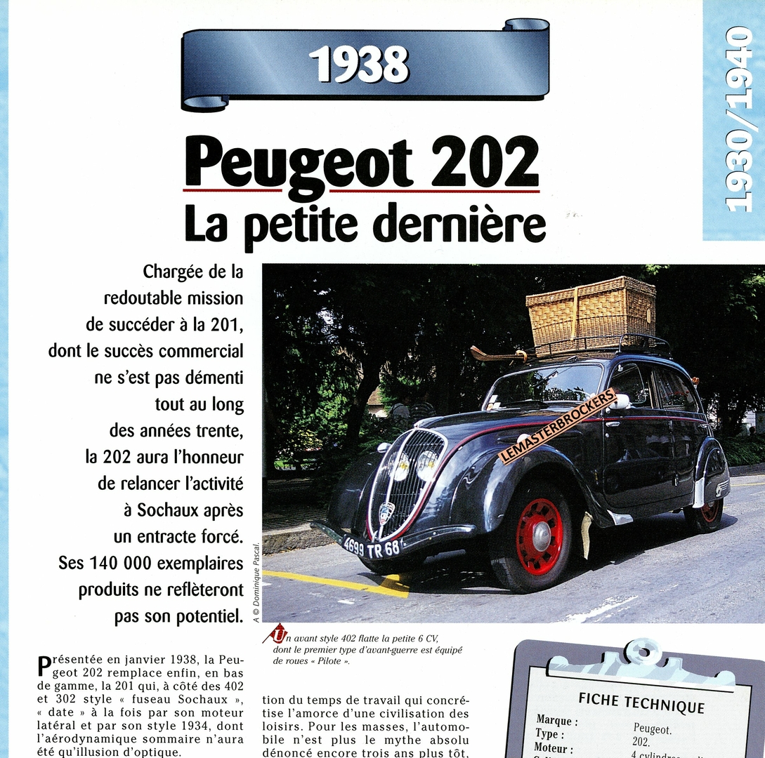 FICHE TECHNIQUE PEUGEOT 202 1938 - FICHE AUTO - FICHES AUTO ...