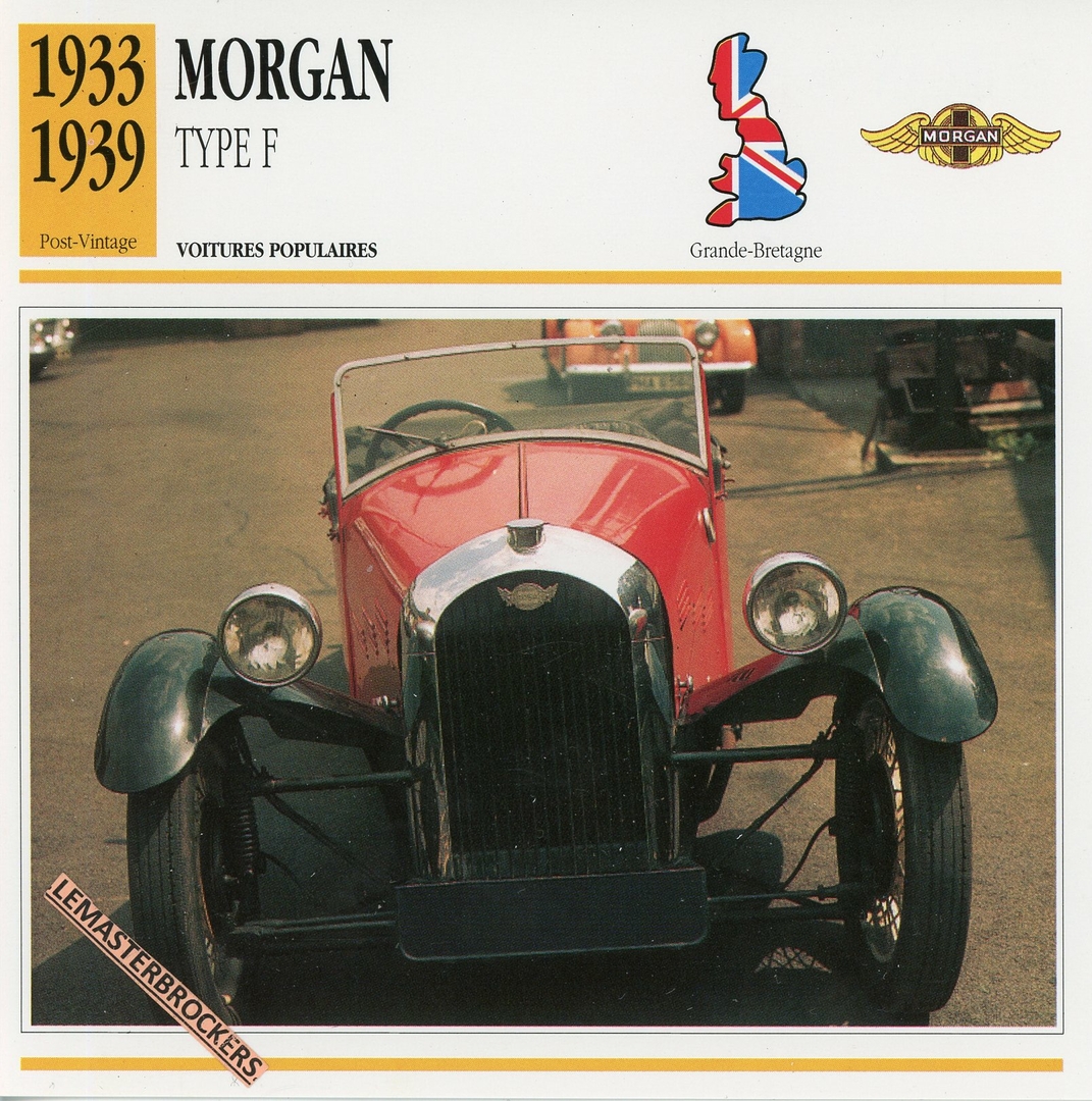 MORGAN TYPE F 1933 1939 - FICHE AUTO - FICHES AUTO - LEMASTERBROCKERS
