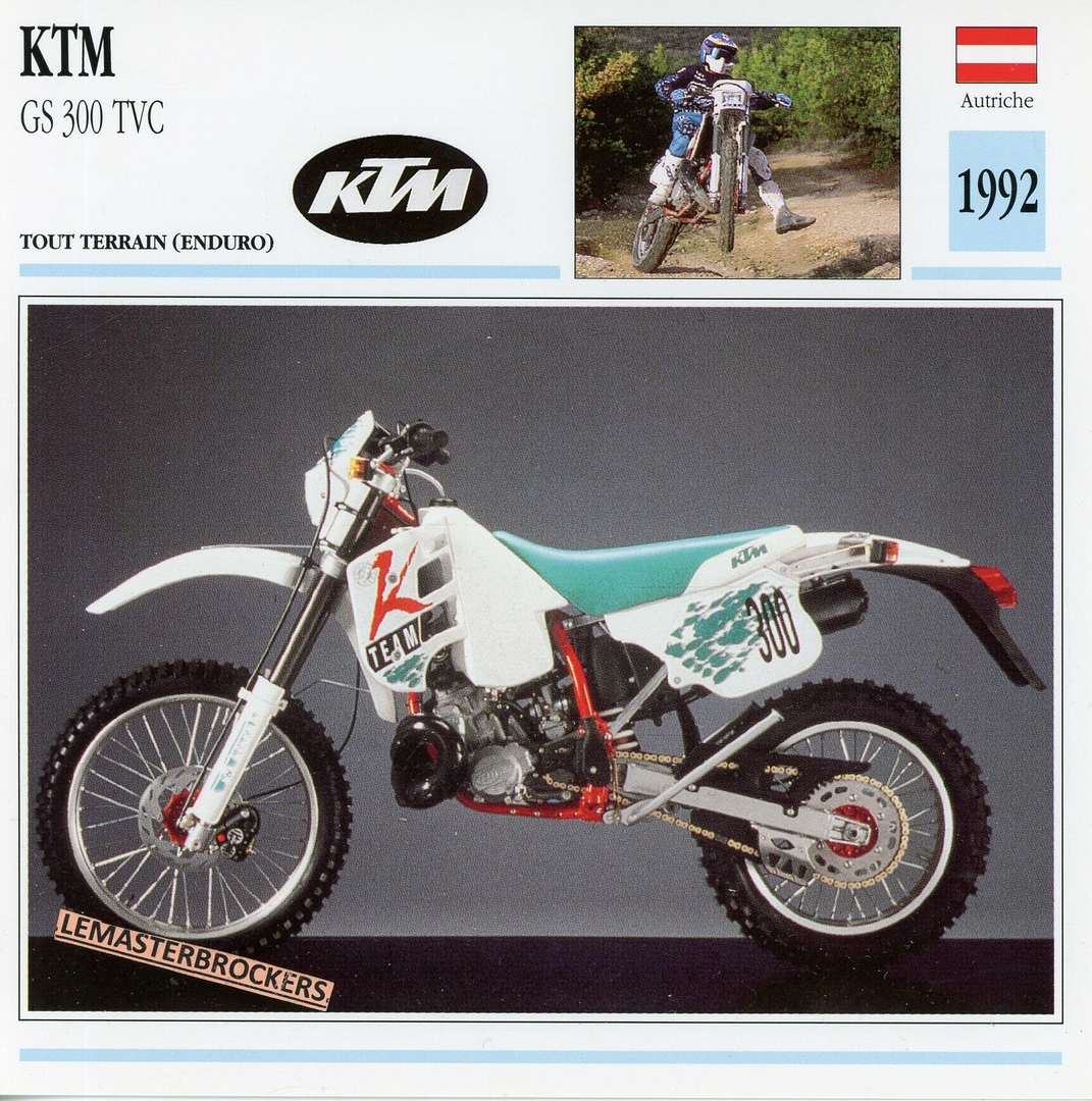 KTM GS 300 TVC 1992 - FICHE MOTO ATLAS COLLECTION - FICHES MOTO/FICHES ...