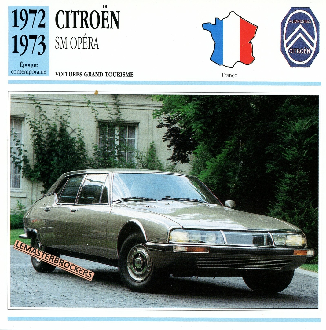 CITROËN SM OPÉRA 1972 1973 - FICHE AUTO - CARS CARD ATLAS - FICHES AUTO ...