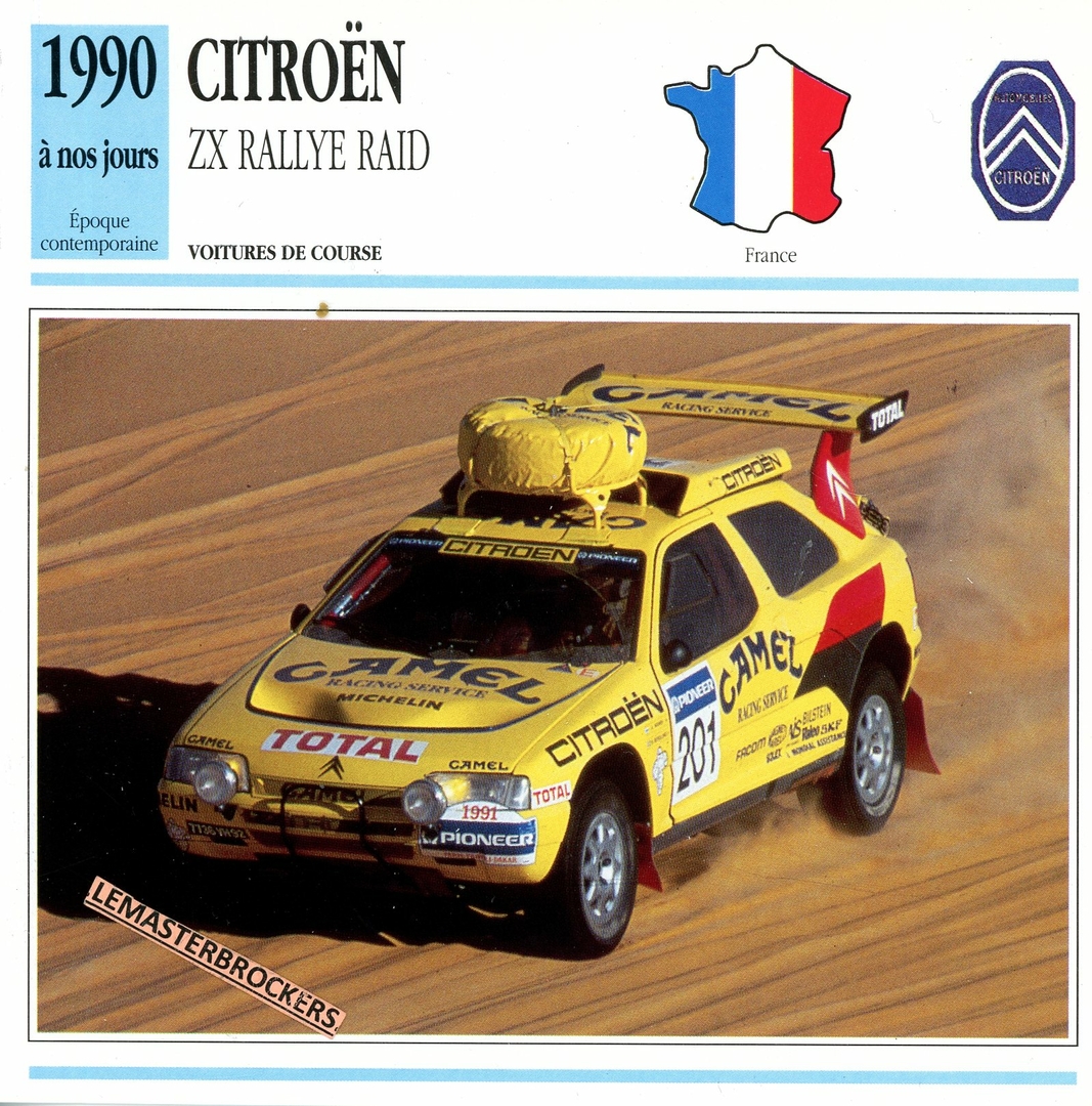 CITROËN ZX RALLYE RAID 1990 - FICHE AUTO - CARS CARD ATLAS - FICHES ...