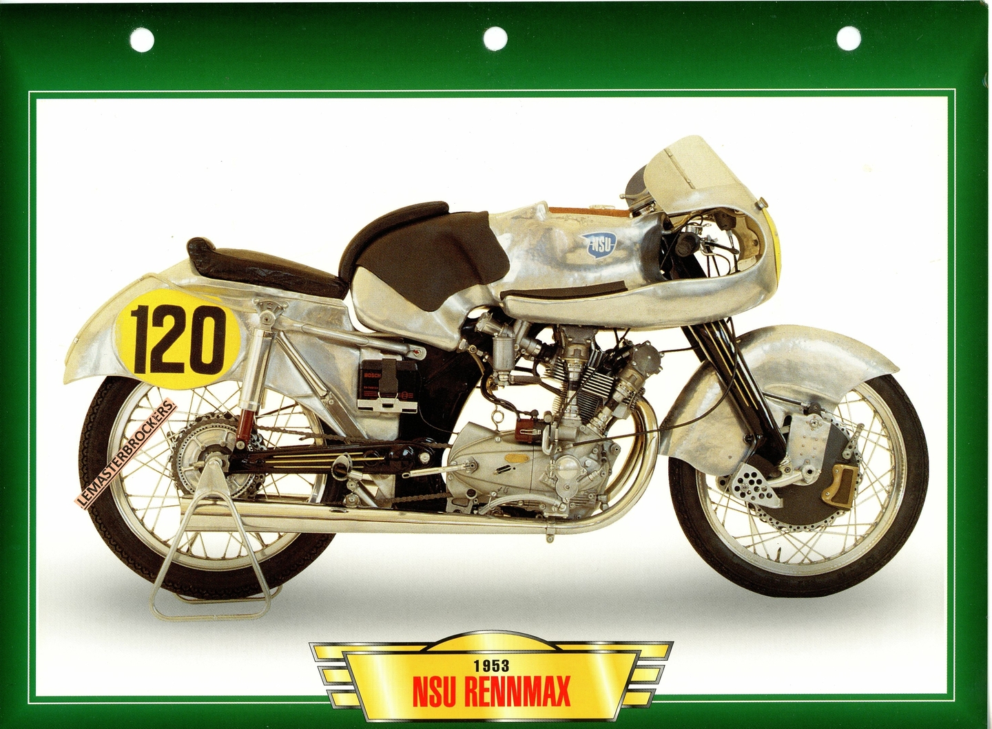 NSU RENNMAX 1953 - FICHE MOTO ATLAS ÉDITION