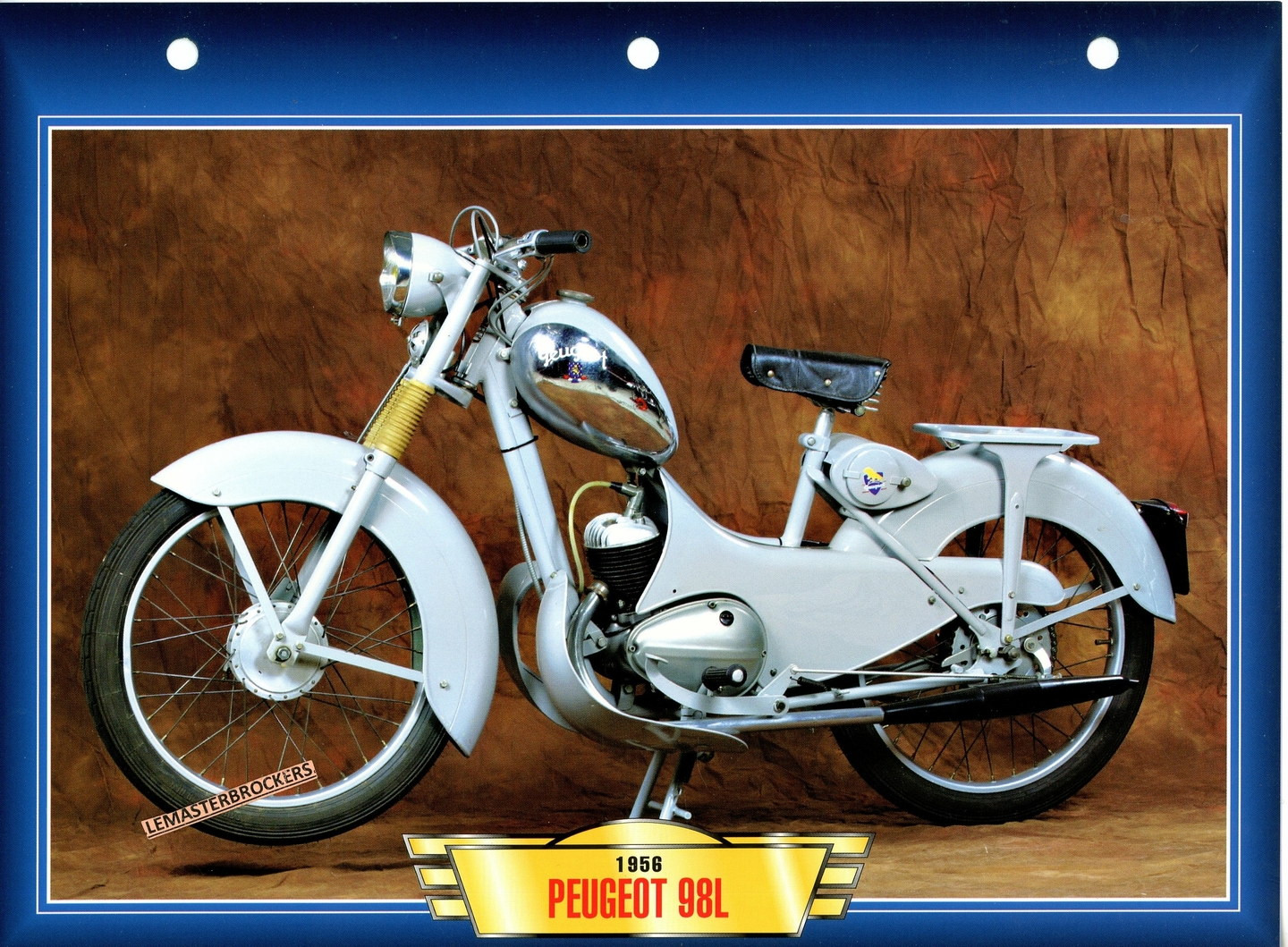 PEUGEOT 98L 1956 - FICHE MOBYLETTE CYCLOMOTEUR ATLAS ÉDITION - FICHES ...