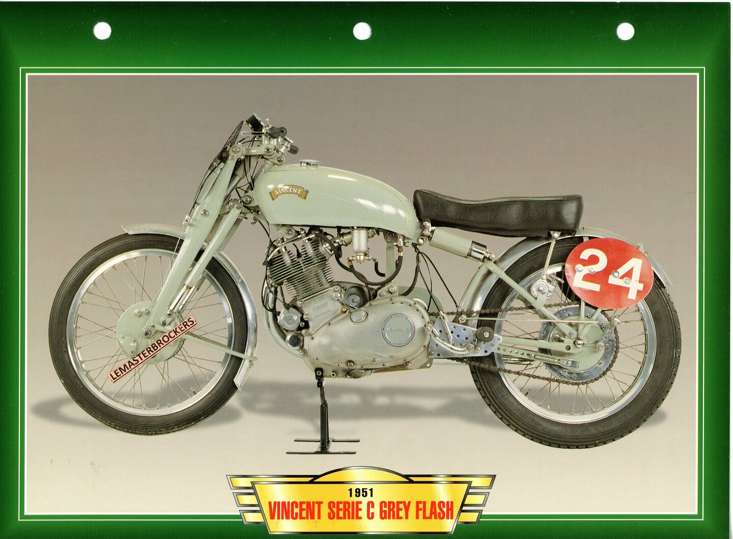 VINCENT SÉRIE C GREY FLASH 1951 - FICHE MOTO ATLAS ÉDITION - AUTO ...