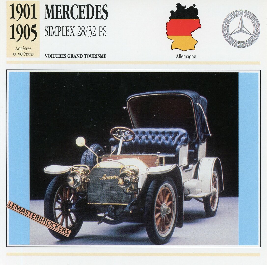 MERCEDES SIMPLEX 28/32 PS 1901 1905 - FICHE AUTO - AUTO / MOTO ...