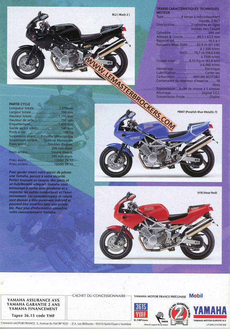 BROCHURE YAMAHA TRX 850 TRX850 - BROCHURE MOTO - BROCHURES MOTO ...