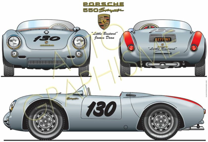 POSTER PORSCHE 550 SPYDER - POSTERS VOITURE
