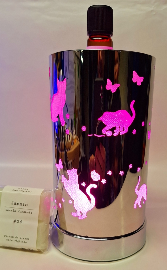 Lampe diffuseur de parfum en LED Chats en métal gris - LAMPES ... Lampe diffuseur de parfum en LED Chats en métal gris - LAMPES ...