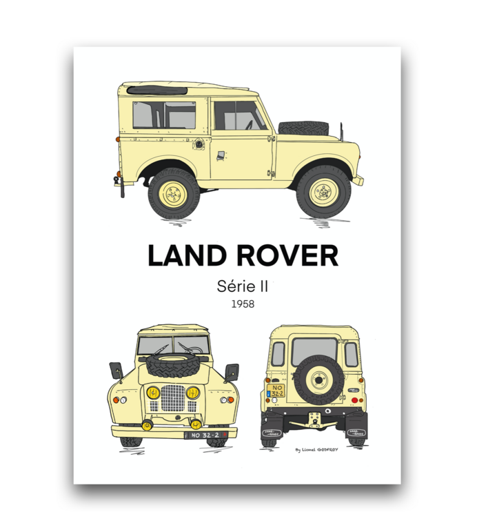 Poster Land Rover - Dessins de voitures - QUIMPER CREATIONS