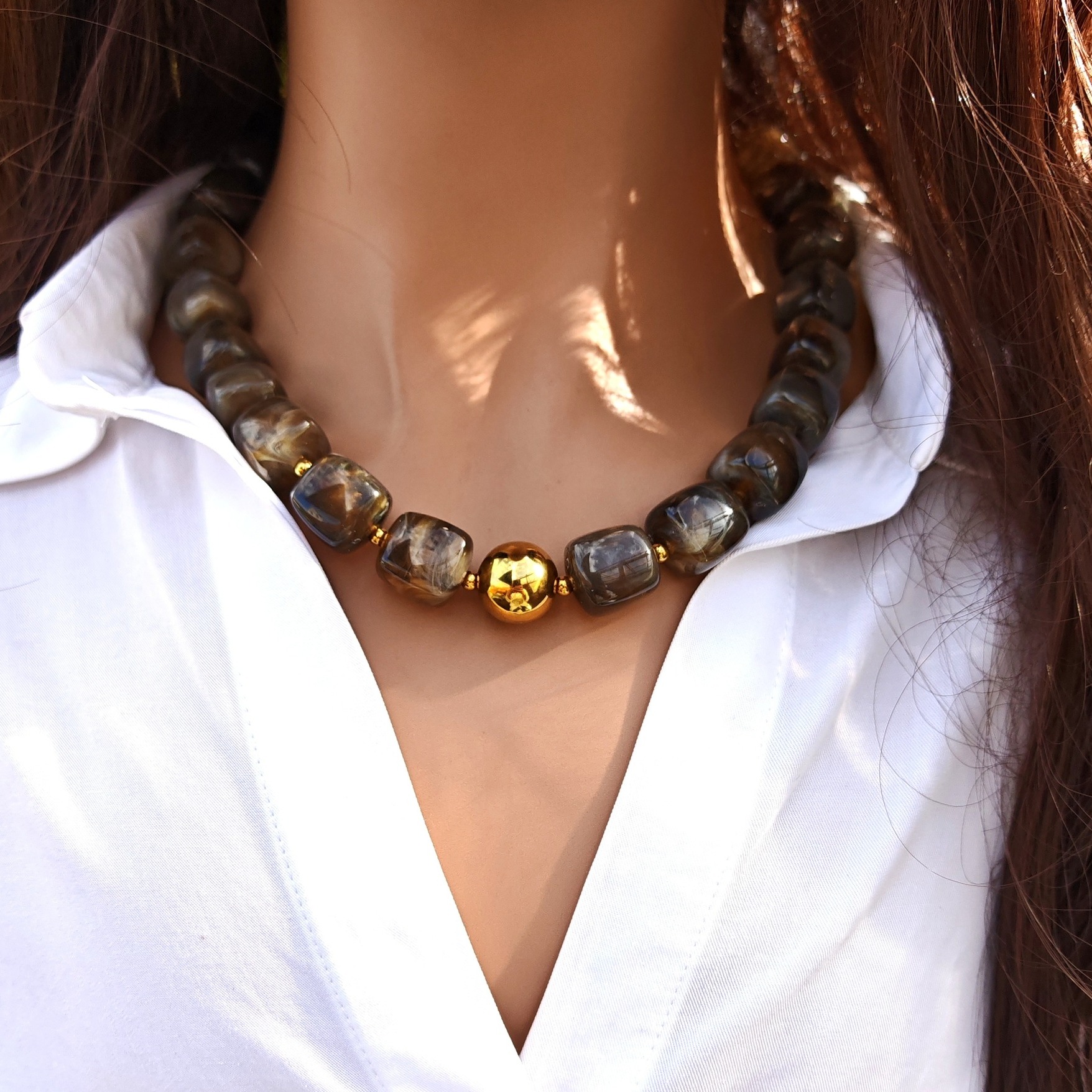 Collier IVANA Marron Foncé - Bijoux/Colliers - GRAGENA