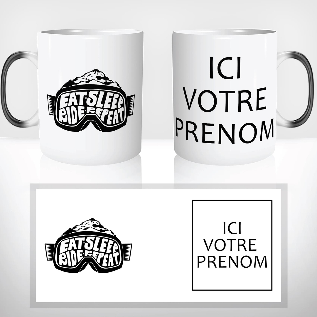 Mug Magique Eat Ride Sleep Repeat - Phrases et Citations/Positive - mug ...