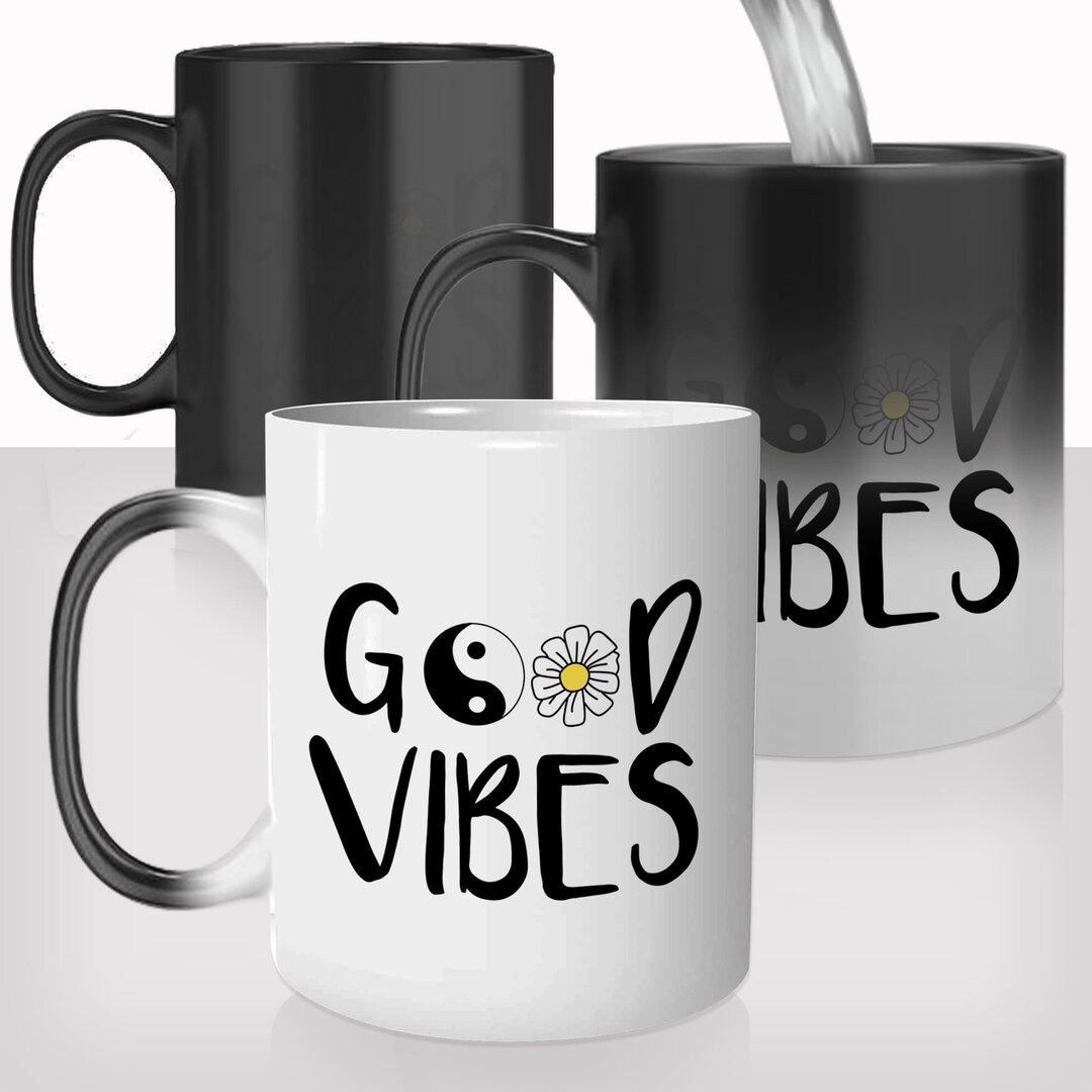 Mug Thermoréactif Good Vibes - Citation Positive - Mug-Magique.fr