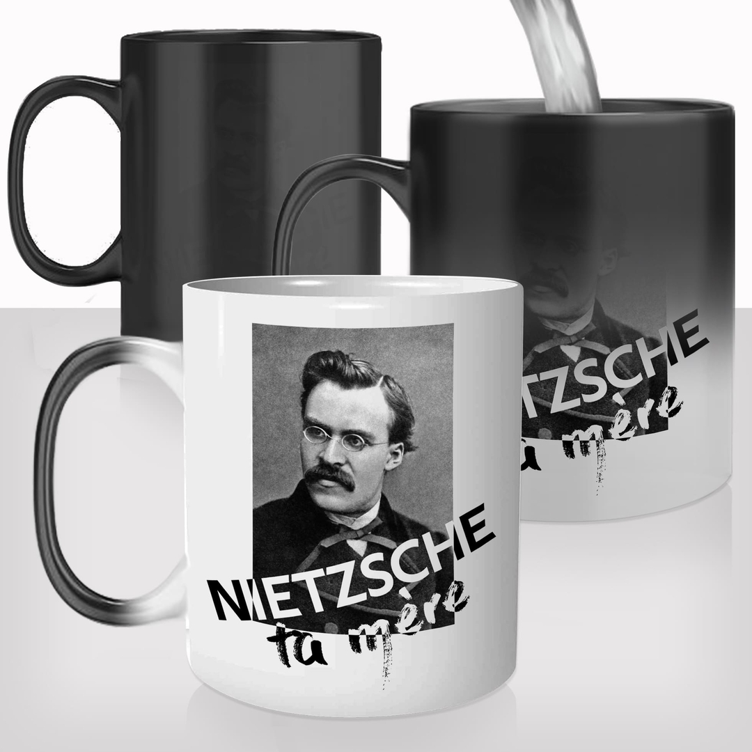 Mug Thermoréactif Nietzsche ta Mère - Tasse Fun - Mug-Magique.fr