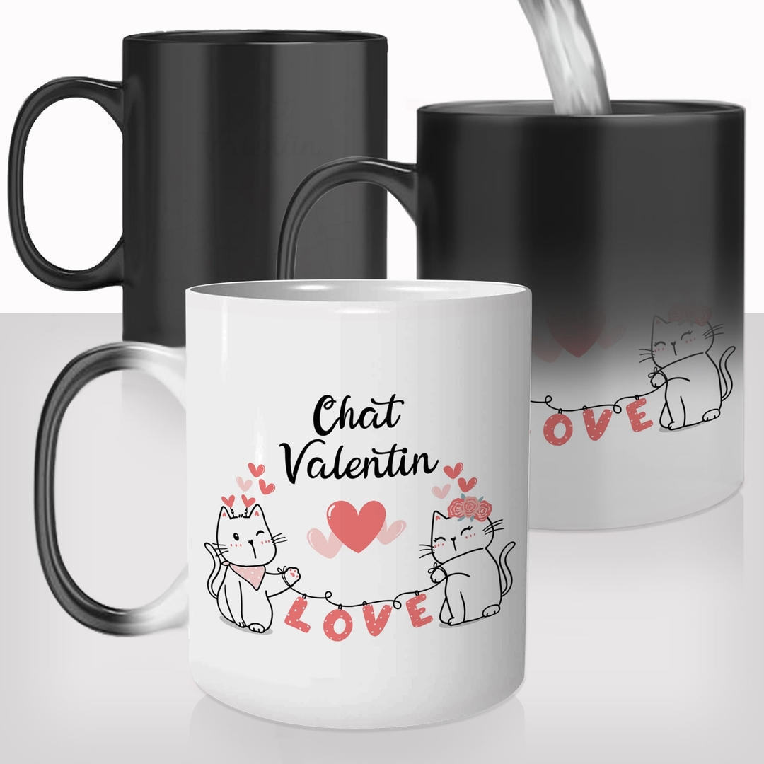 Mug Magique Chat Valentin - Animaux/chats - Mug-Magique