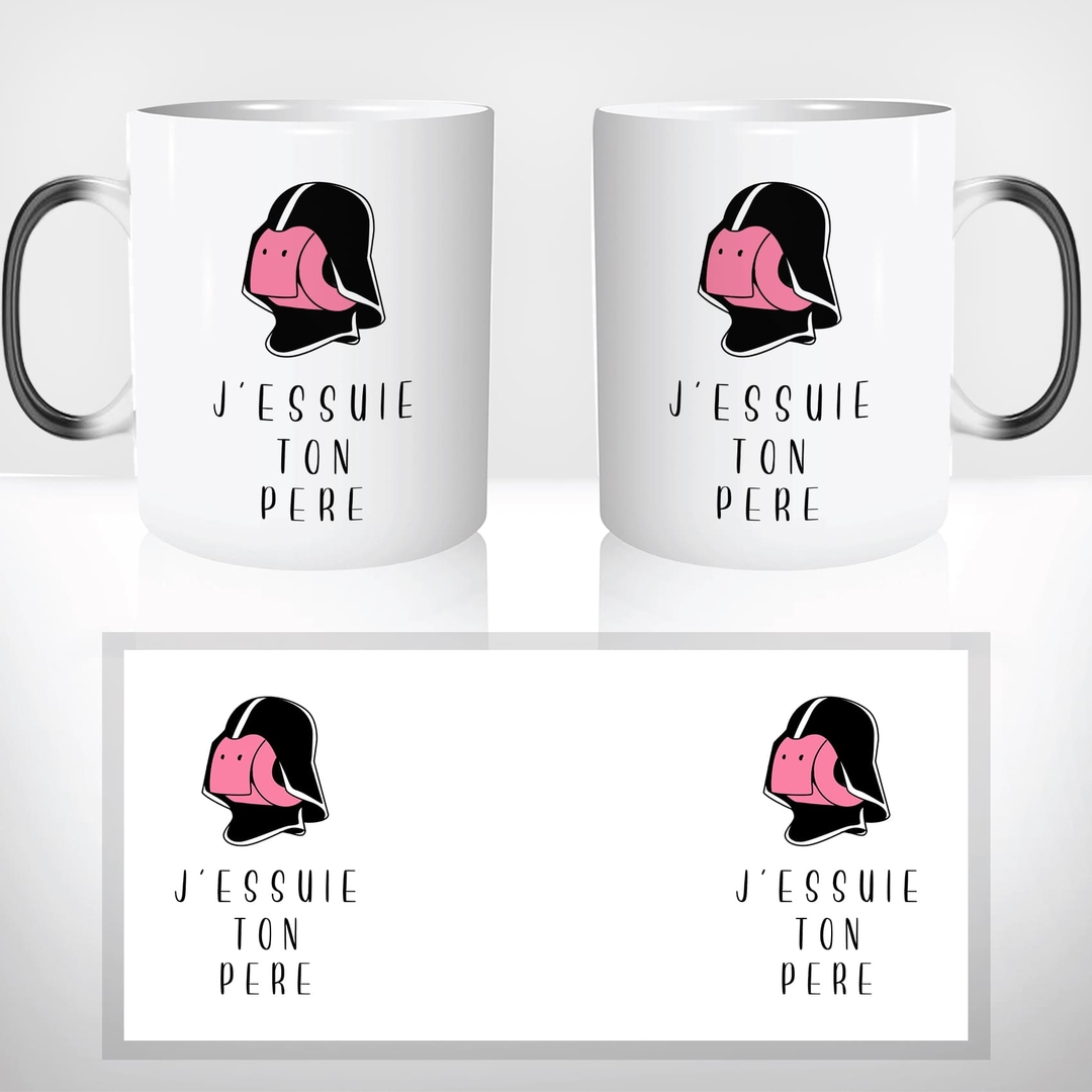 Mug Thermoréactif J'essuie Ton Père - Tasse Fête Des Pères Humour