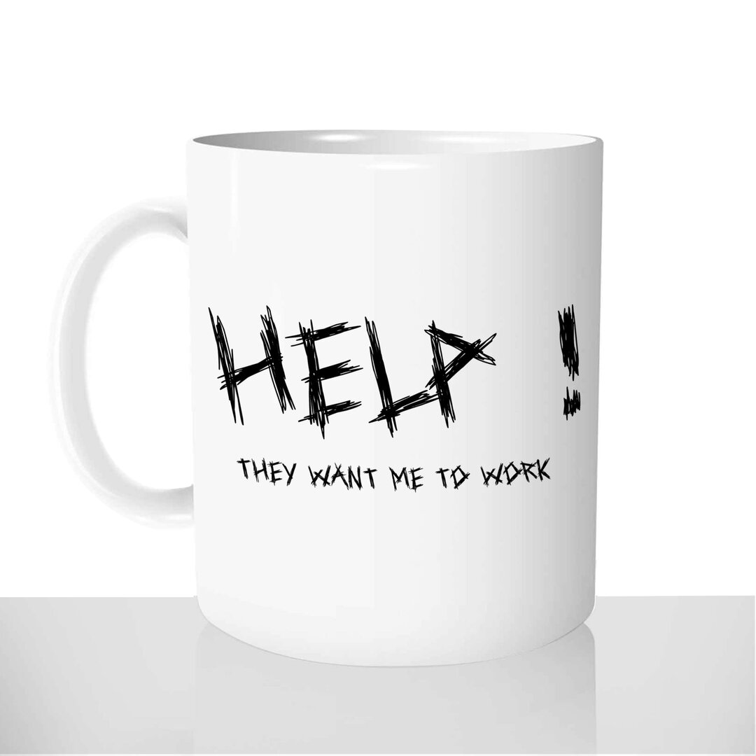 Mug Magique Help ! - Tasse Thermoréactive Collègue Flemmard Drôle