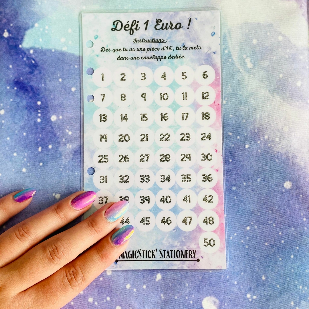Défi 1€ A6 - Gestion de Budget/Défis - MagicStick' Stationery