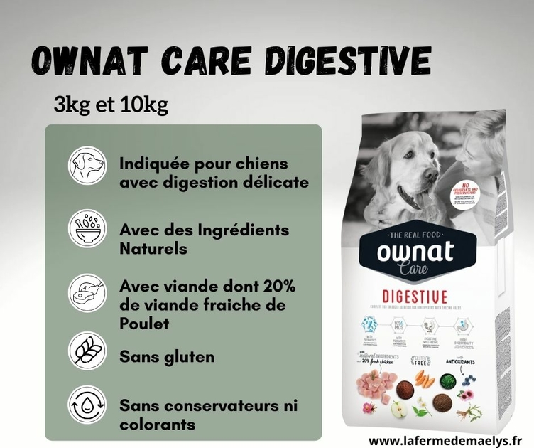 Croquette chien Ownat Care Digestive diarrhée et trouble digestif