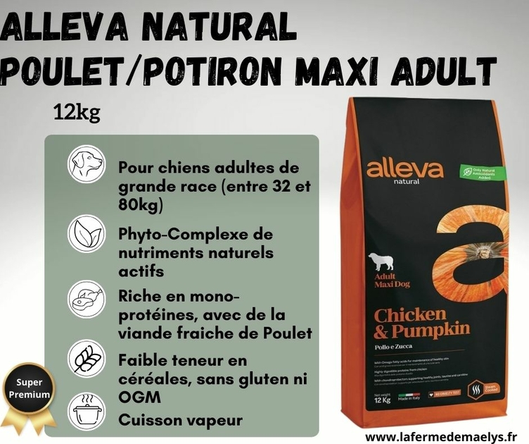 Alleva natural poulet/potiron maxi adulte - Pour grand chien