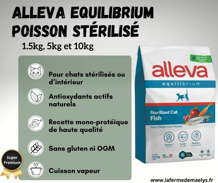 Croquette Alleva Equilibrium Poisson Stérilisé - Chat sensible