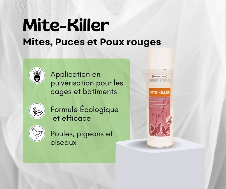 Mite-Killer Spray écologique anti-mites, puces et poux rouges