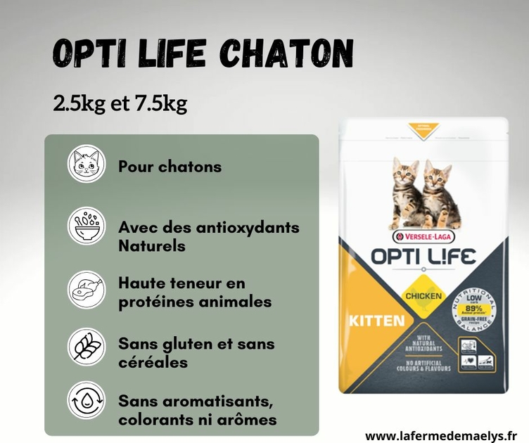Opti Life Kitten – Croquettes sans céréales pour chaton au poulet
