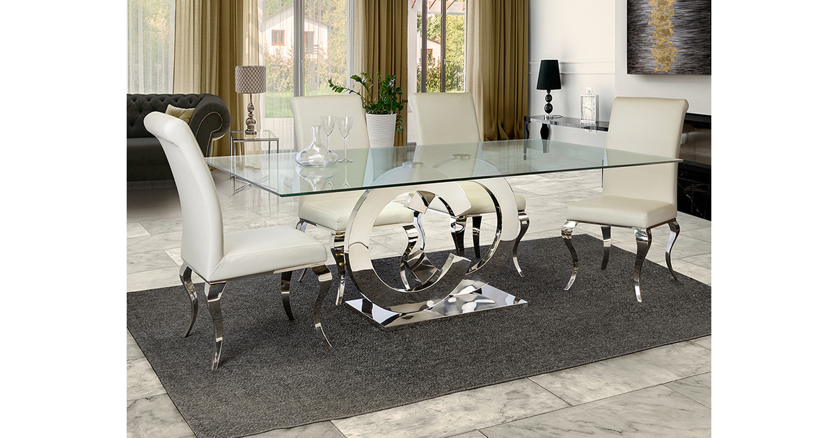 Table salle à manger Cassandra en verre Schuller - Eden Deco