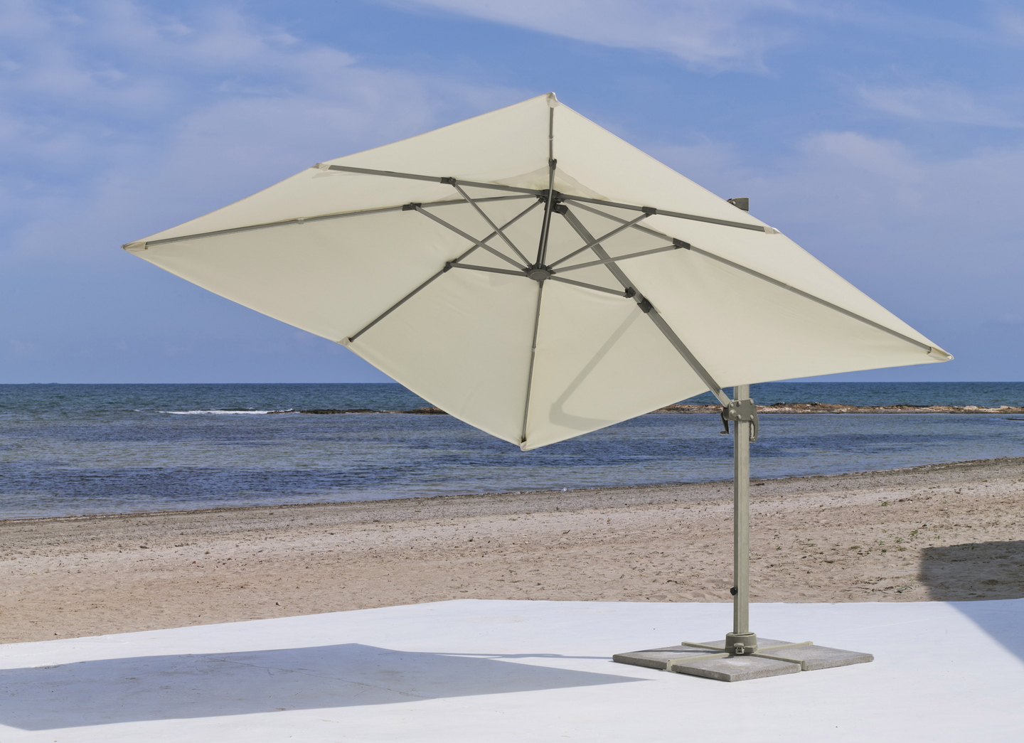 Parasol GABANA-33 Finition MAT CHAMPAGNE Tissus TOILE BEIGE - Mobilier ...