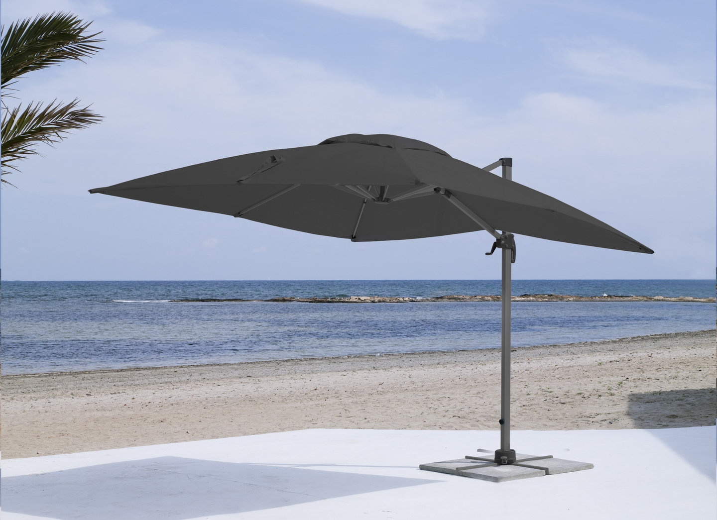 Parasol GABANA-33 Finition MAT ANTHRACITE Tissus TOILE ANTHRACITE ...