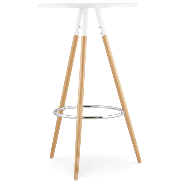 Table haute ronde 'BARY' en bois blanc - Meuble design/Table bar design ...