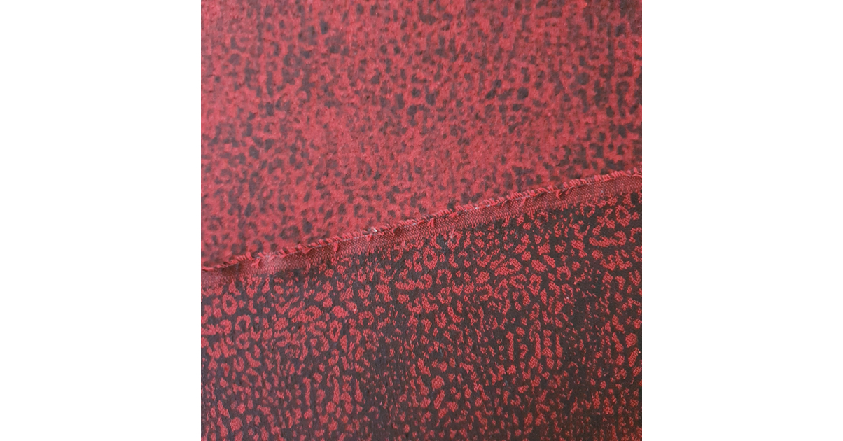 Tissu laine léopard - rouge - x50cm - Lainage/Manteaux