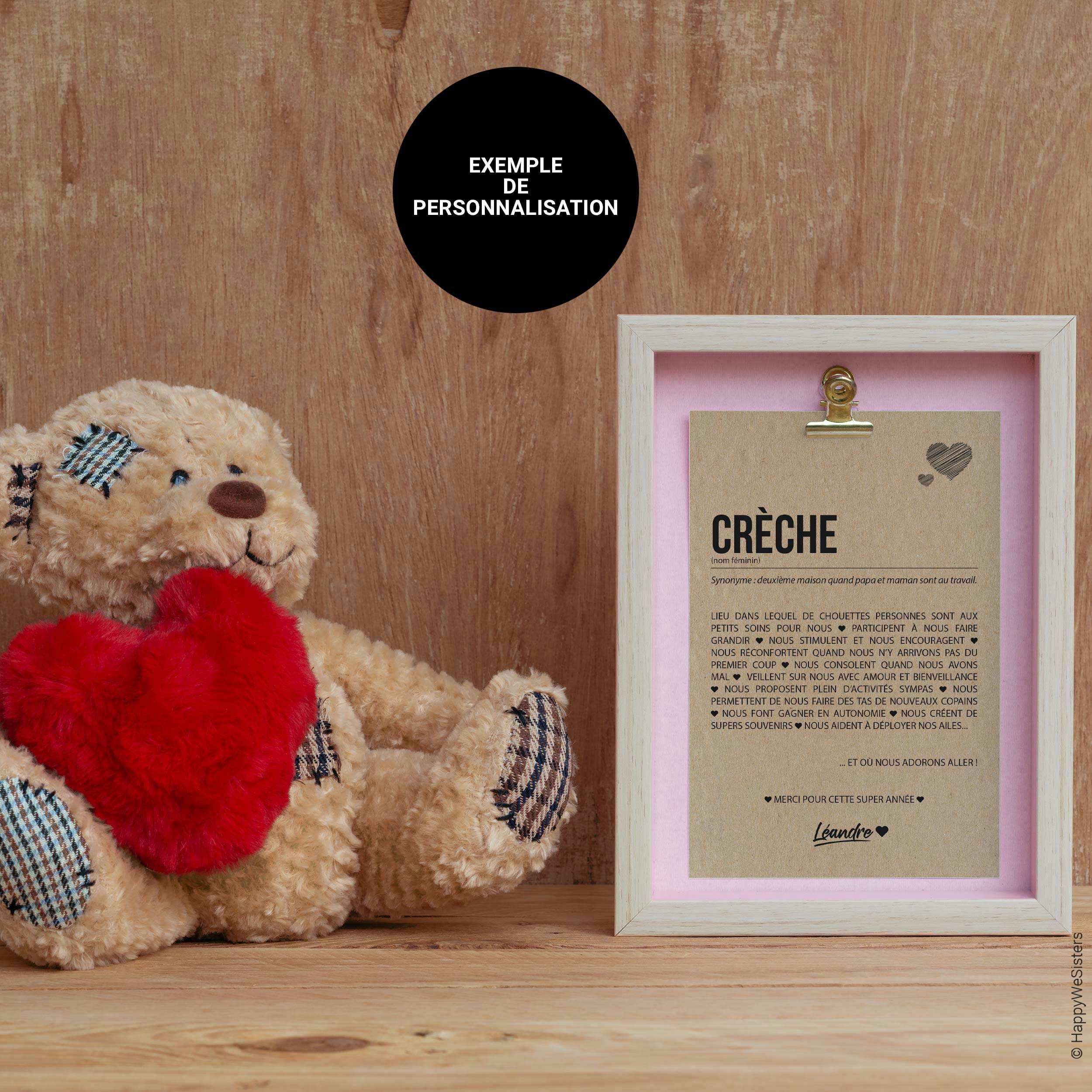 Carte définition crèche personnalisable - happywesisters