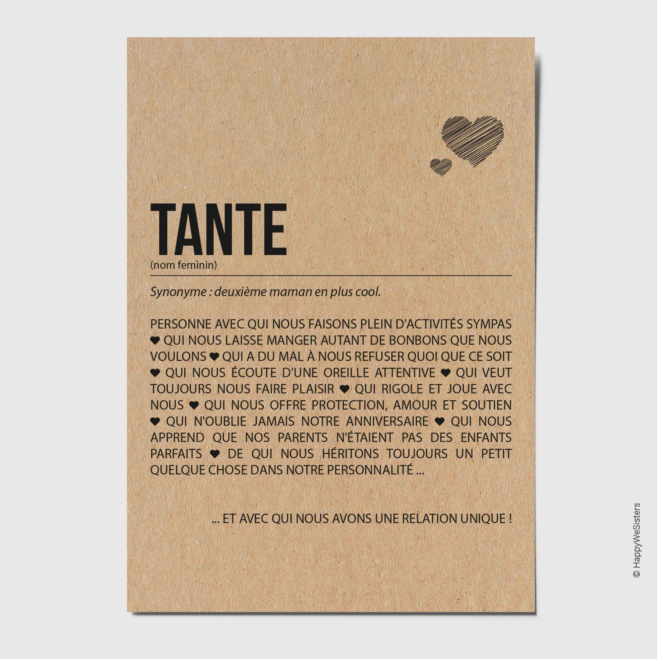 Carte définition Tante personnalisable - happywesisters