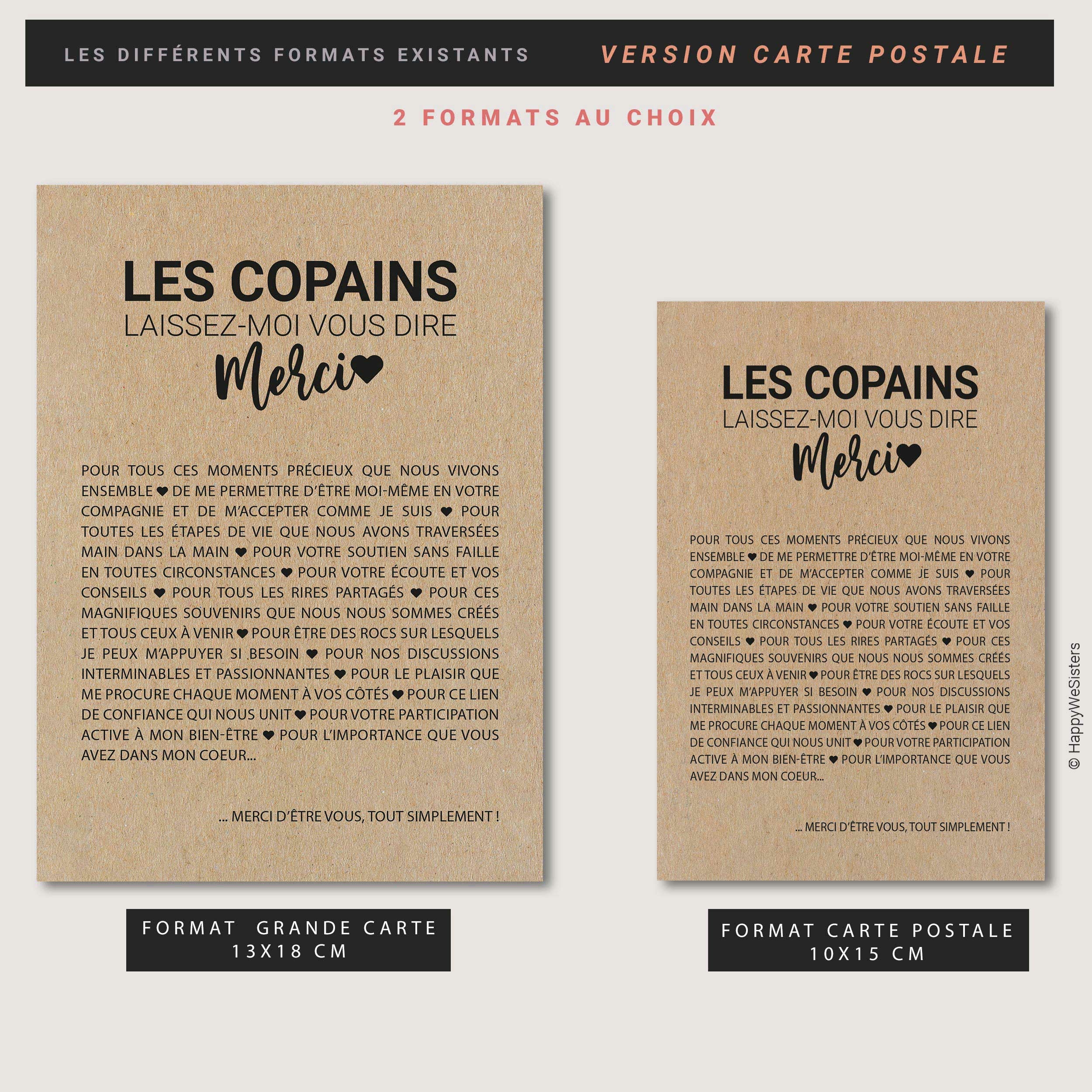 Carte Les copains laissez-moi vous dire merci personnalisable ...