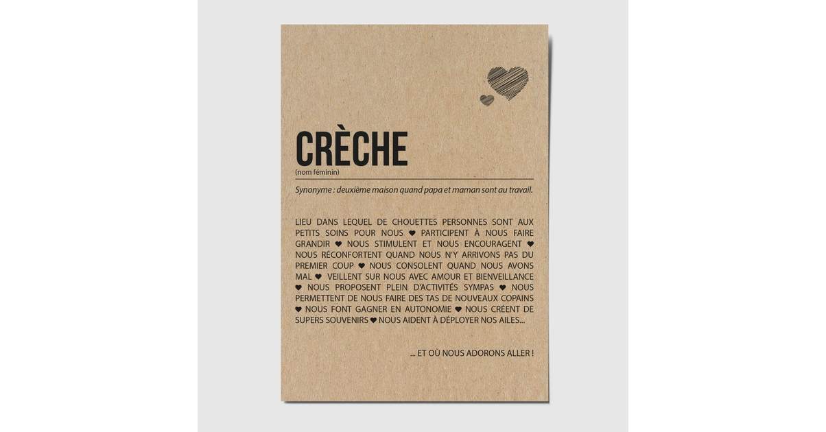 Carte définition crèche personnalisable - happywesisters