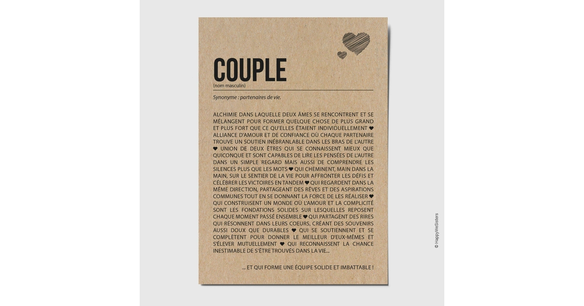 Carte définition couple personnalisable - CARTES PAR OCCASION/AMOUR ...
