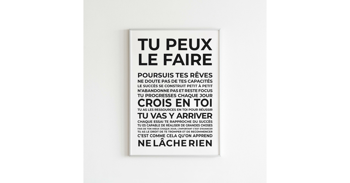 Affiche de motivation Tu peux le faire - happywesisters
