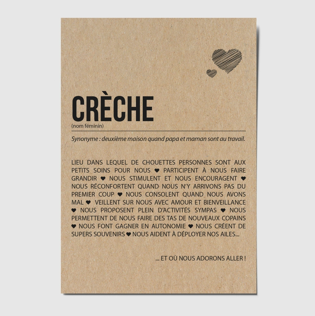 Carte définition crèche personnalisable - happywesisters