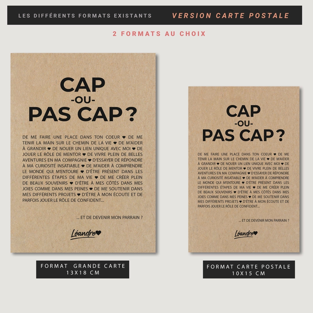 Carte demande parrain personnalisable - happywesisters